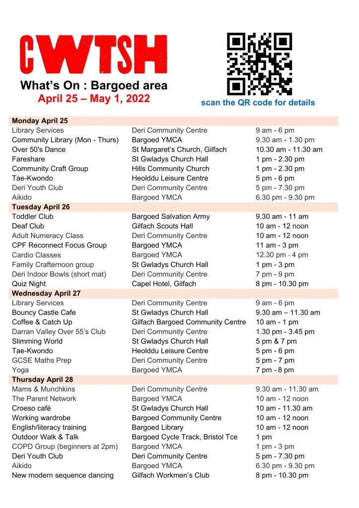 Bargoed Cwtsh Wellbeing Guide - Bargoed Town Council Bargoed Town Council