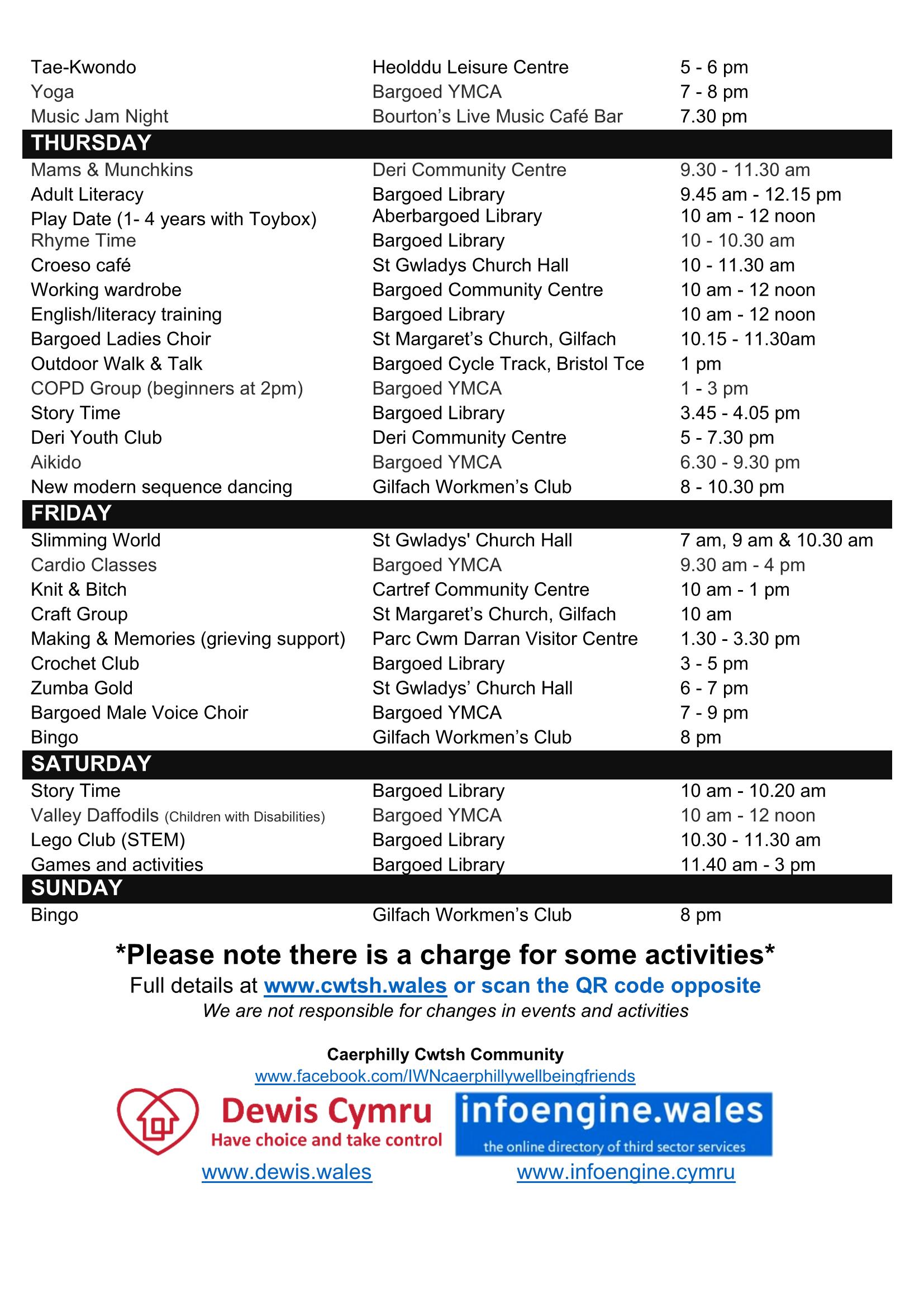 Cwtsh activities - Bargoed Town Council Bargoed Town Council