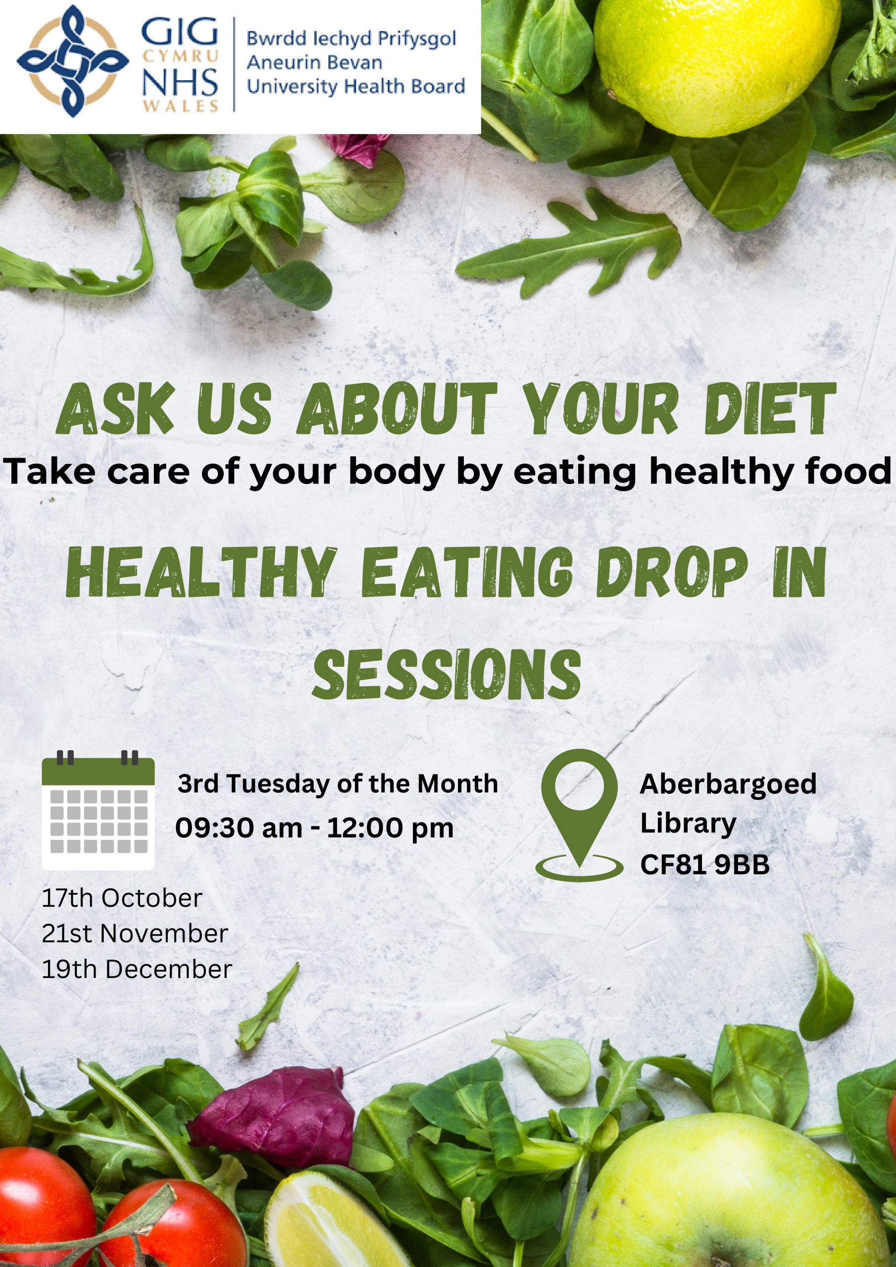 Healthy Eating Drop In Sessions in Bargoed & Aberbargoed - Bargoed Town ...